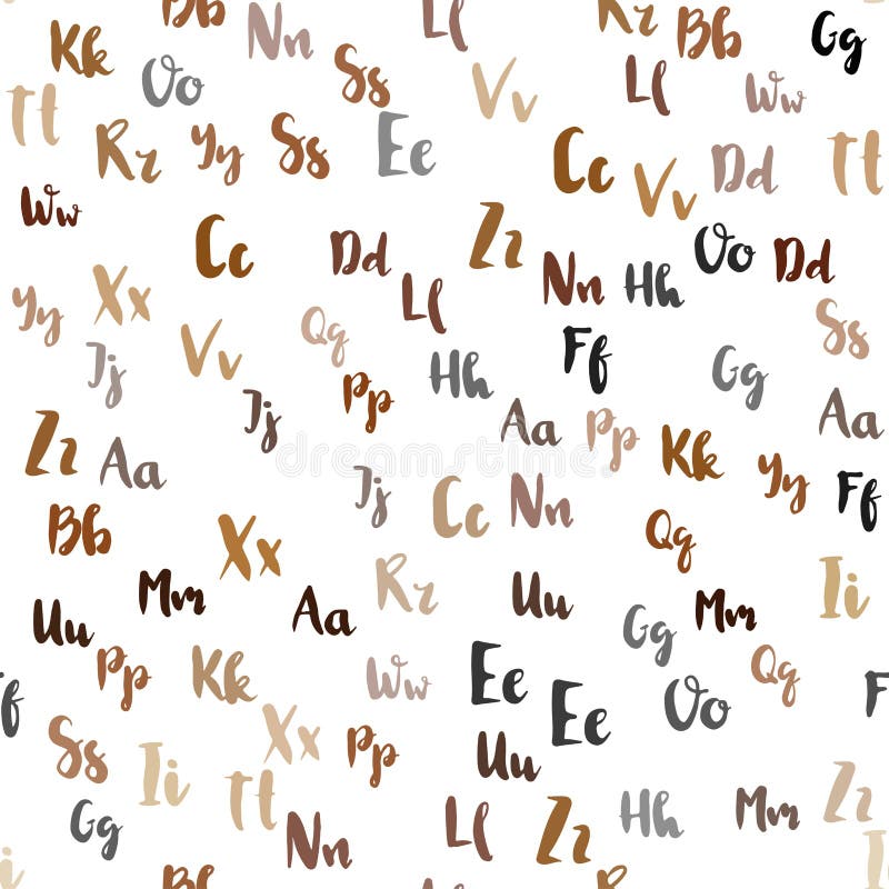 Light Yellow Vector Seamless Backdrop with English Symbols Stock Vector ...