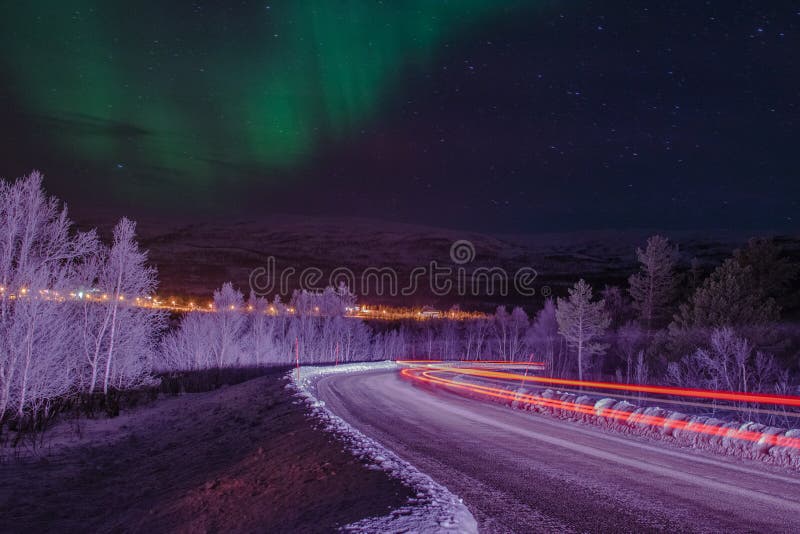 Lightbeams Under the Northern Lights Stock Photo - Image of beach ...