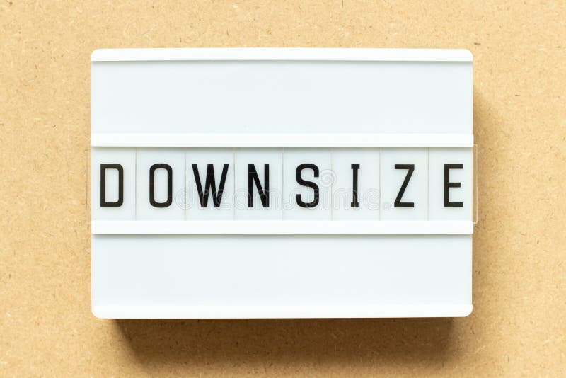 DOWNSIZE Word of Wooden Alphabet Letters. Business and Idea Stock Image ...