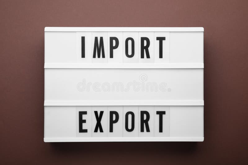 Words Import and Export Made of Wooden Squares, Ears of Wheat ...