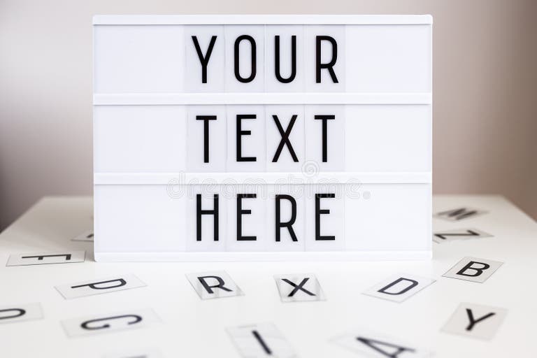 Lightbox with words stock image. Image of communication - 115565541