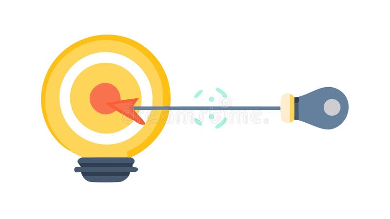 Lightbulb Aiming for Target Icon Vector for Goal Setting, Vector Design ...