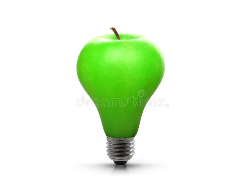 Lightbulb Apple stock photo. Image of light, white, smart - 16452426