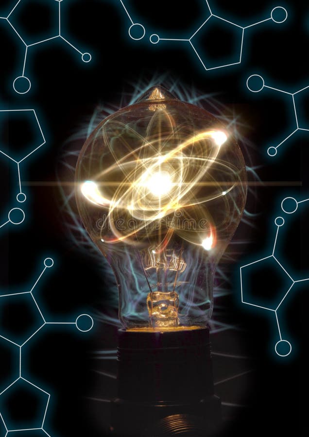 Lightbulb Atom Particle stock photo. Image of lights - 60223004