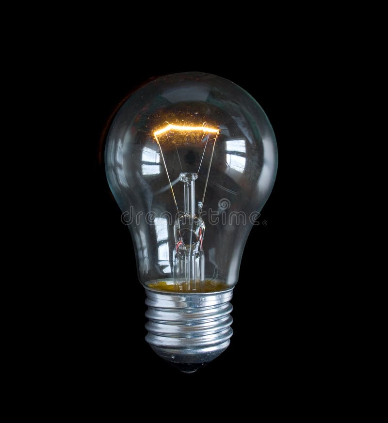Lightbulb on black stock image. Image of inspiration, solution - 9012191