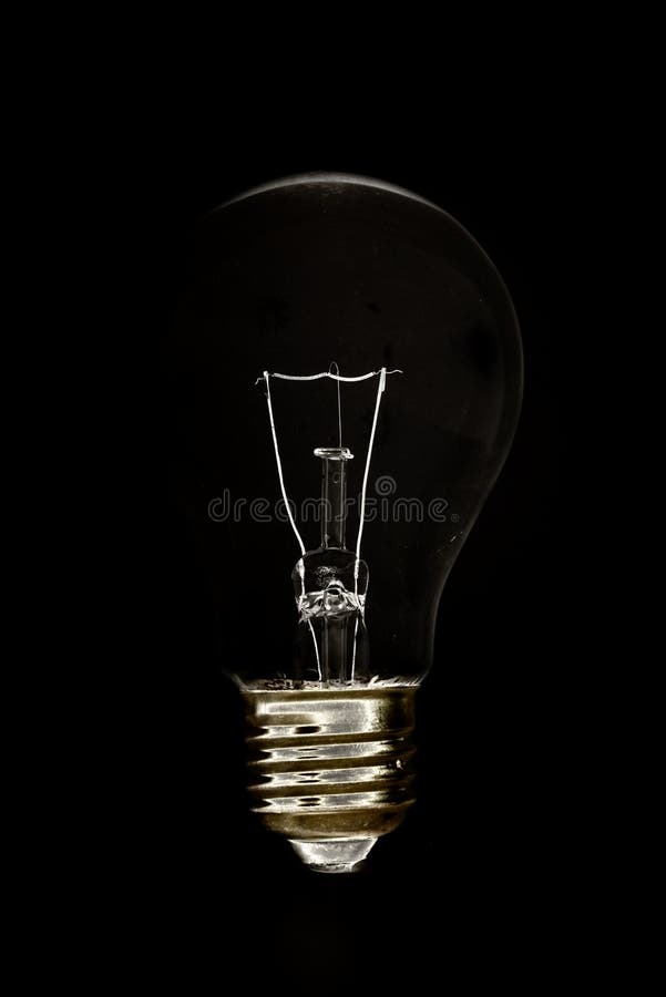 Lightbulb on Black stock photo. Image of light, pitch - 121357938