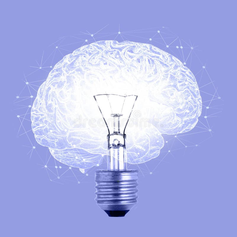 Lightbulb Brain Abstract, Idea and Thinking for Creative Innovation ...