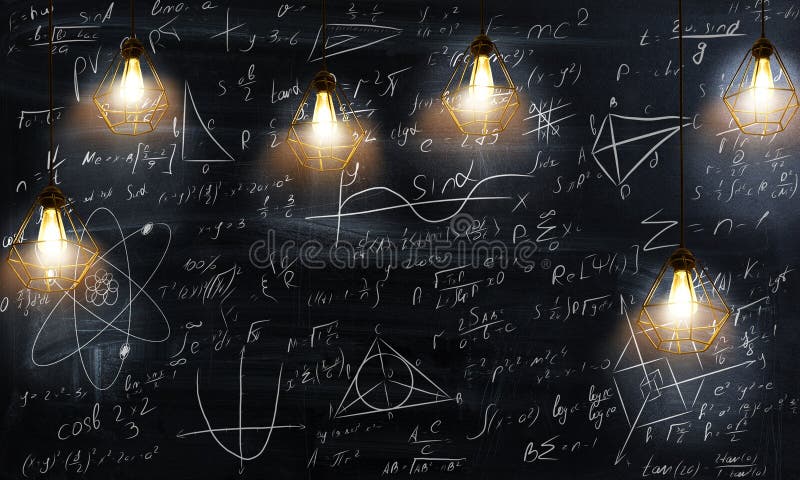 Lightbulb Brainstorming Creative Idea with Math Formula Stock Image ...