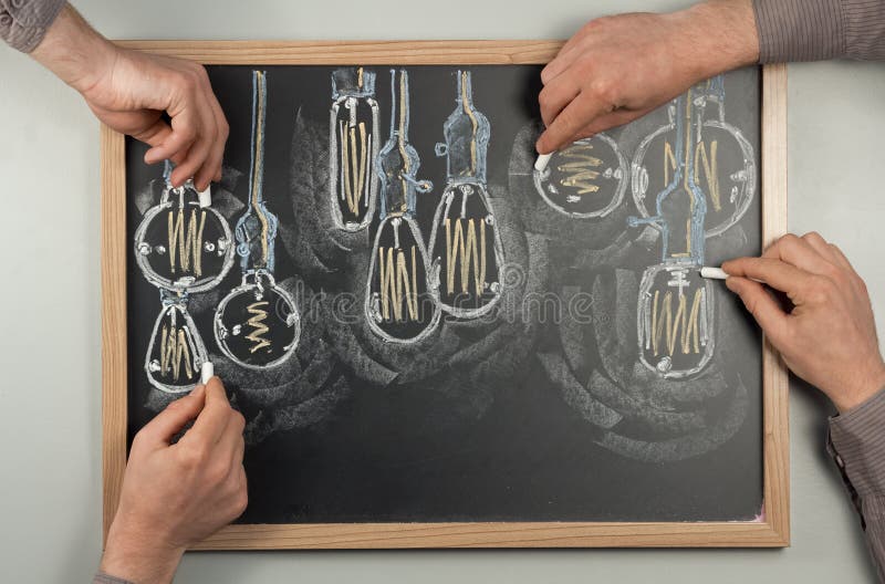 Lightbulb Chalkboard stock photo. Image of filament, helpfulness - 55907058