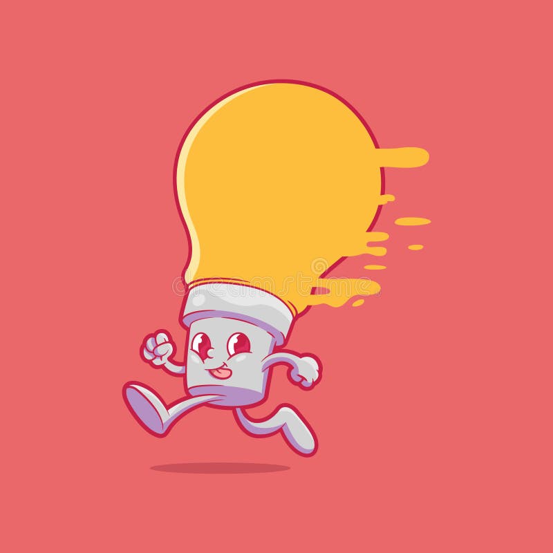 Lightbulb Character Running Vector Illustration. Stock Vector ...