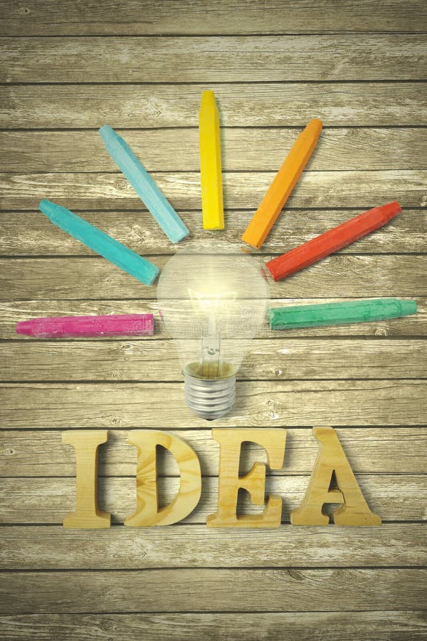 Lightbulb Crayons Idea Word Stock Photos - Free & Royalty-Free Stock ...