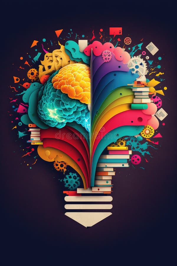 Lightbulb Created by Colorful Books. Creativity while Reading Books ...