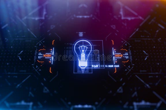 Lightbulb on a Digital Lcd Display with Reflection Stock Photo - Image ...
