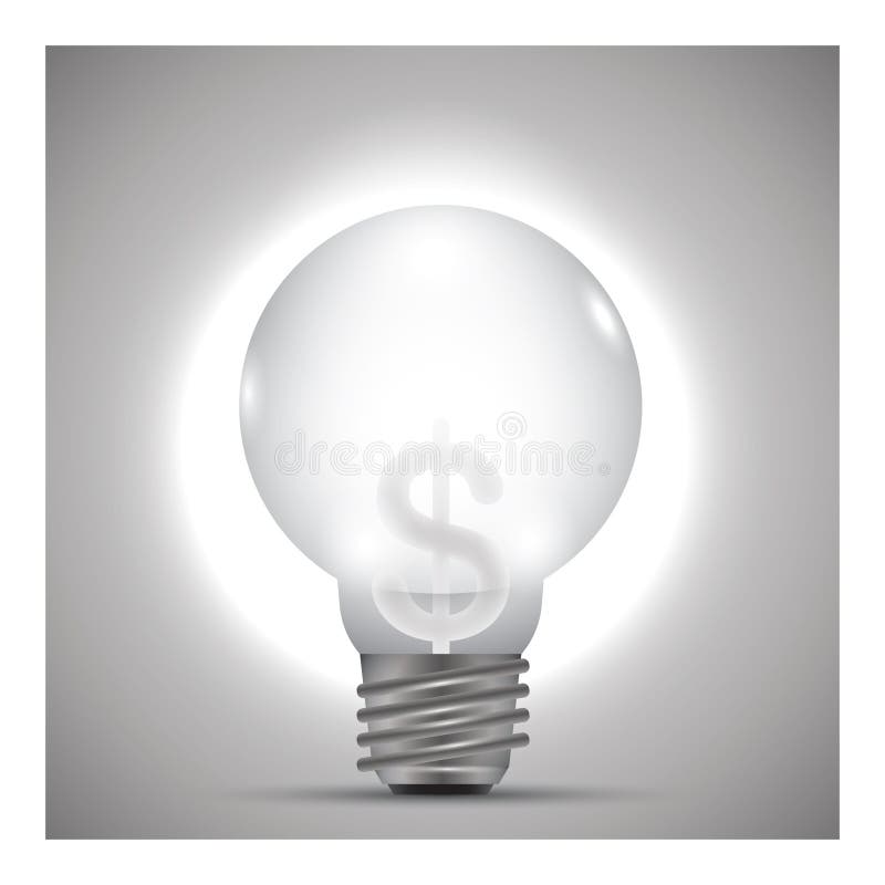 Lightbulb with Dollar Symbol. Vector Illustration Decorative Design ...
