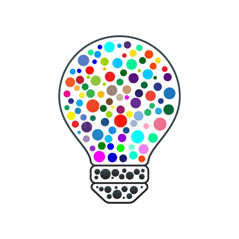 Lightbulb dots colorful stock vector. Illustration of white - 187547950