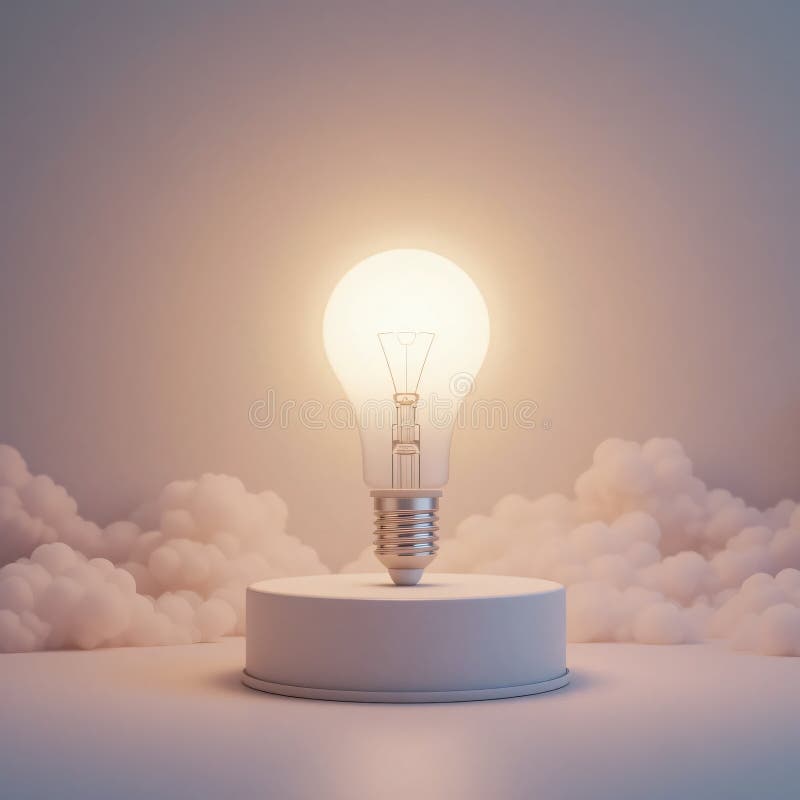 Lightbulb with Radiant Glow Stock Illustration - Illustration of ...