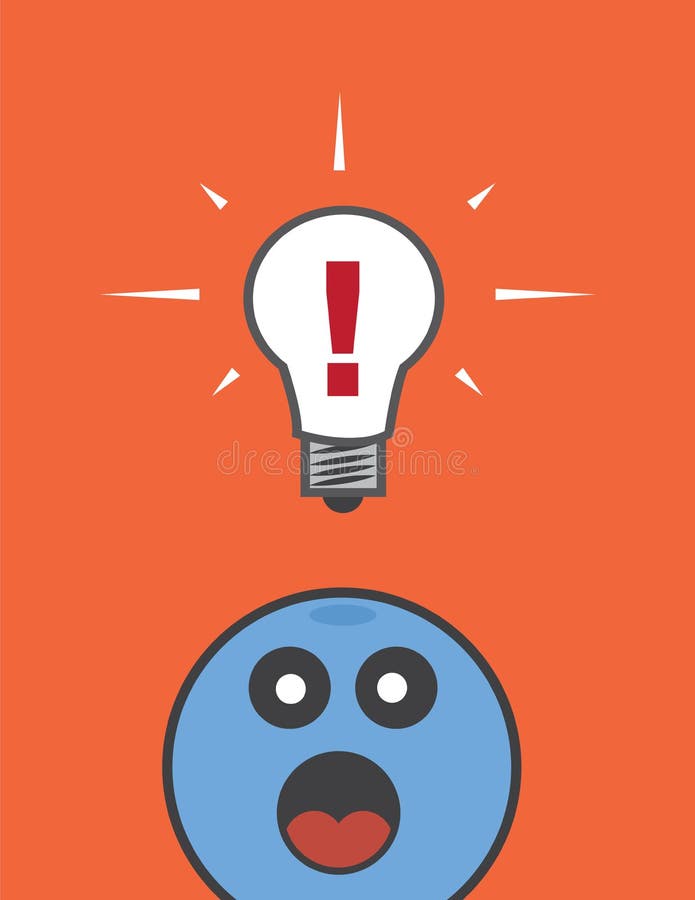Lightbulb Exclamation Mark stock vector. Illustration of radiate - 35702077