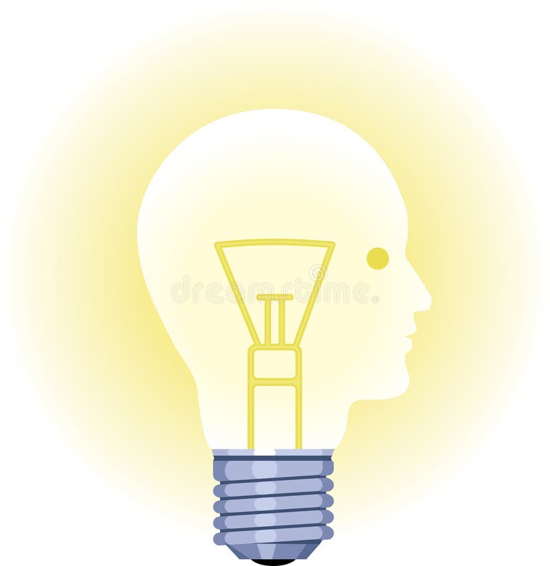 Lightbulb Face stock vector. Illustration of idea, economical - 21168496