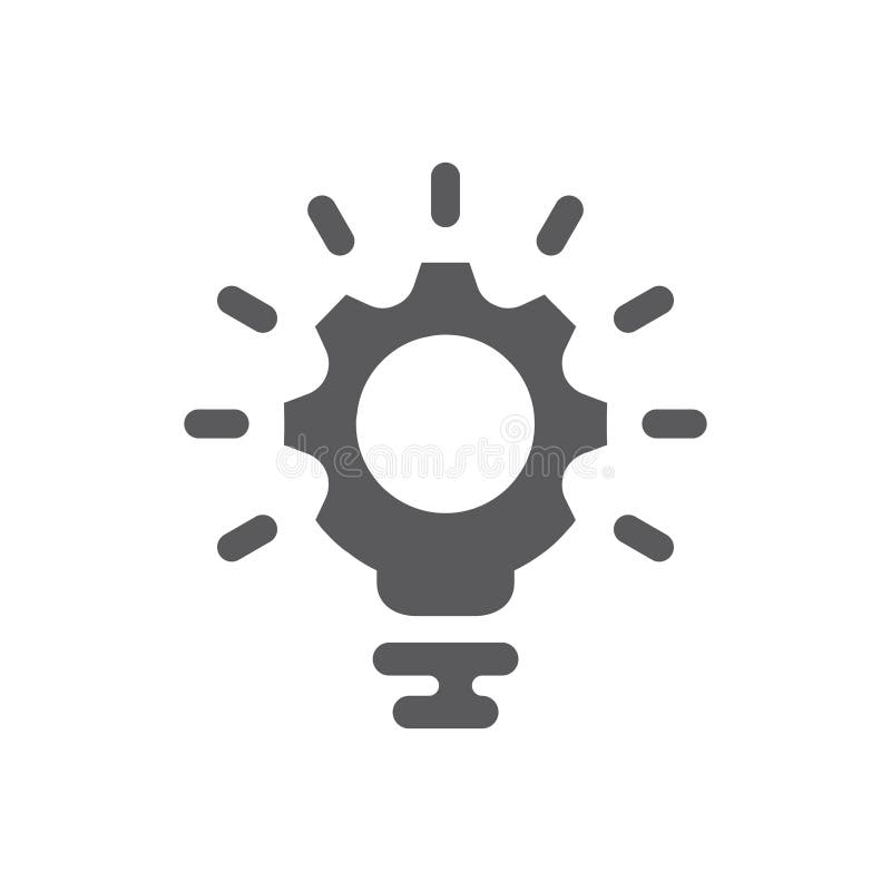 Lightbulb and Gear or Cogwheel Vector Icon Stock Vector - Illustration ...