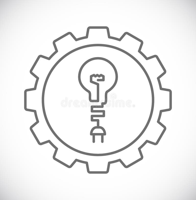 Lightbulb gear icon stock vector. Illustration of concept - 200788568