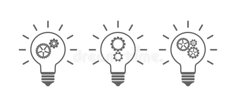 Lightbulb gear icon stock vector. Illustration of abstract - 200788474