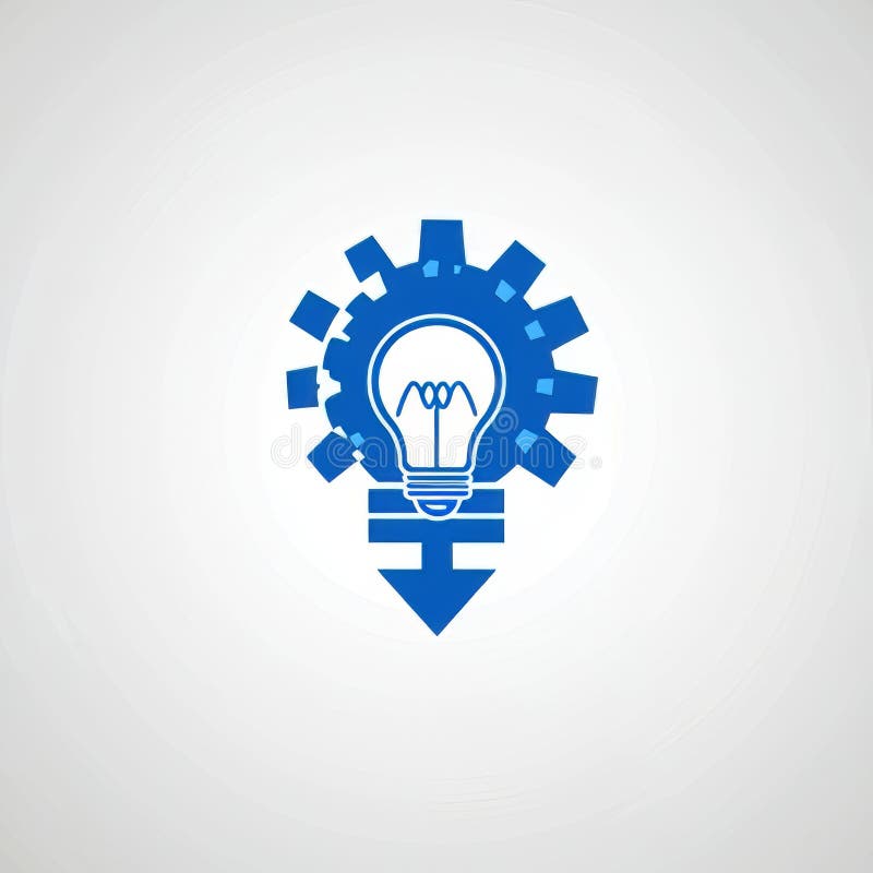 Lightbulb and Gear Symbol Representing Innovation. Contemporary Artwork ...