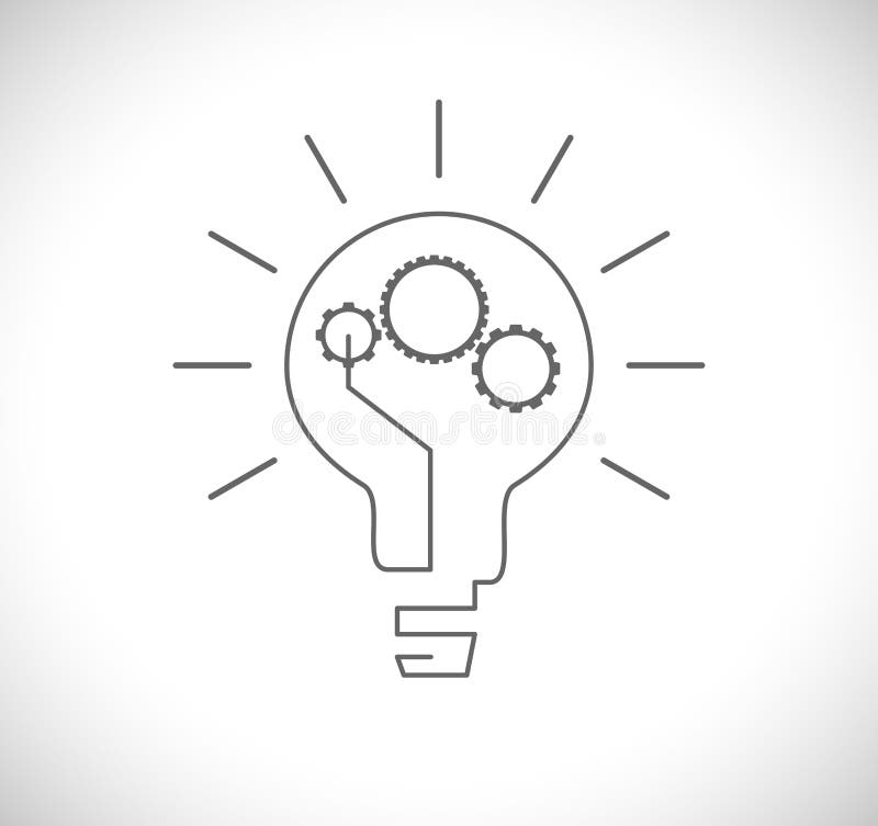 Lightbulb Gears Icon Settings , for Mobile Applications Web Sites Etc ...