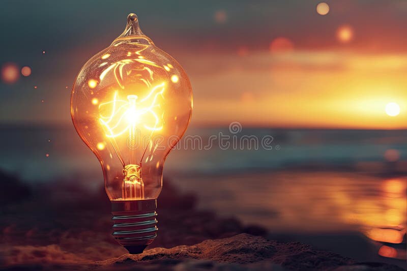 Lightbulb Glowing Brightly, Symbolizing Creativity and Innovation Stock ...