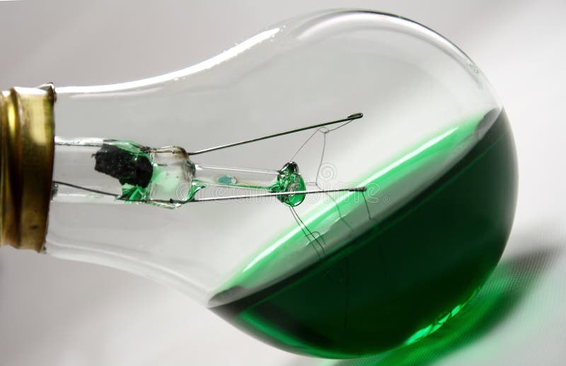 Lightbulb with a Green Vision Stock Photo - Image of fragile ...