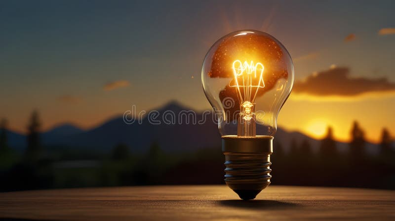 A Lightbulb Held Up To the Sun Stock Illustration - Illustration of ...
