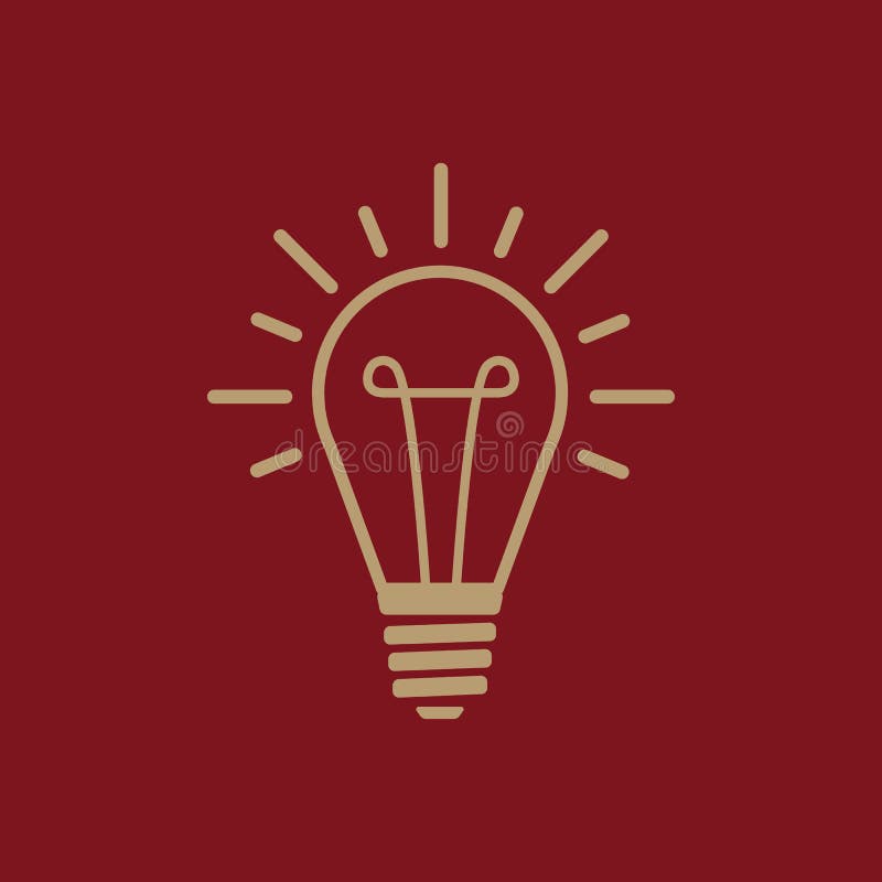 The Lightbulb Icon. Illumination Symbol Stock Vector - Illustration of ...
