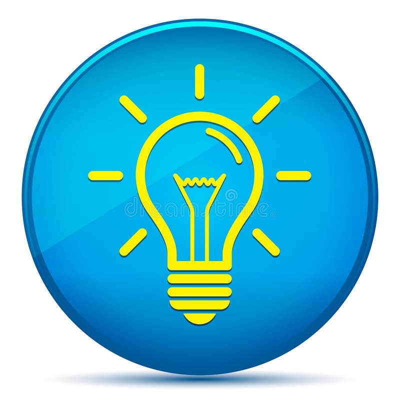 Lightbulb Icon Round Blue Push Button Stock Illustration - Illustration ...