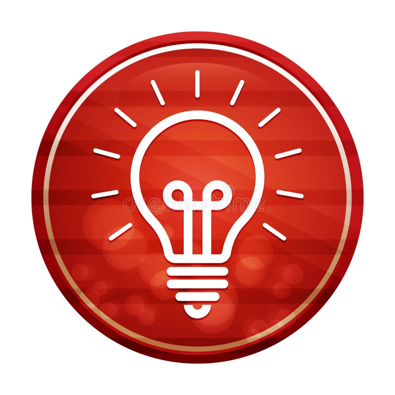 Lightbulb Icon Realistic Diagonal Motion Red Round Button Illustration ...