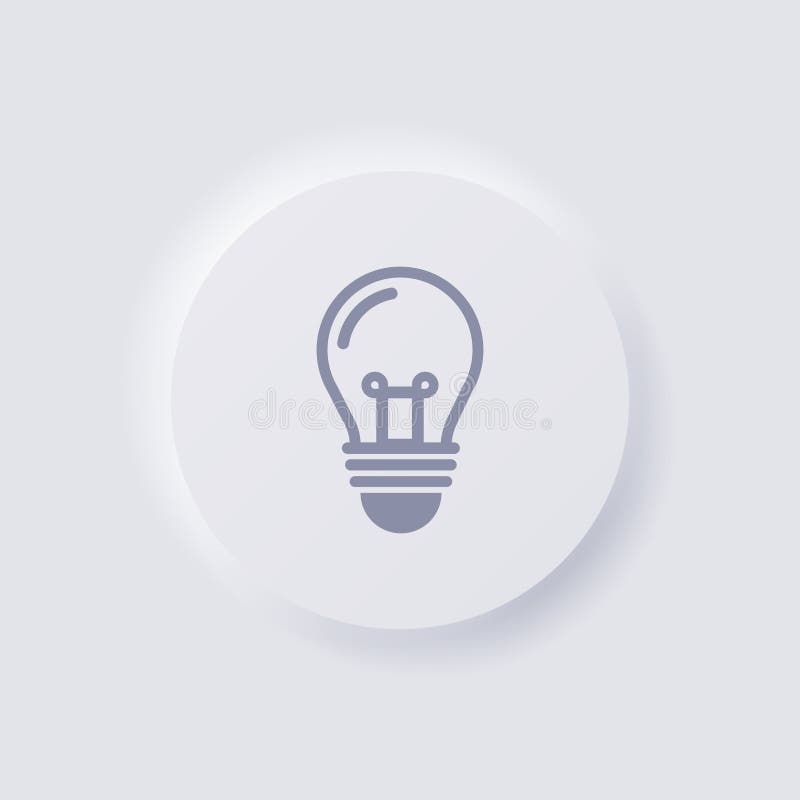 Lightbulb Icon Set, Multicolor Neumorphism Button Soft UI Design. Stock ...