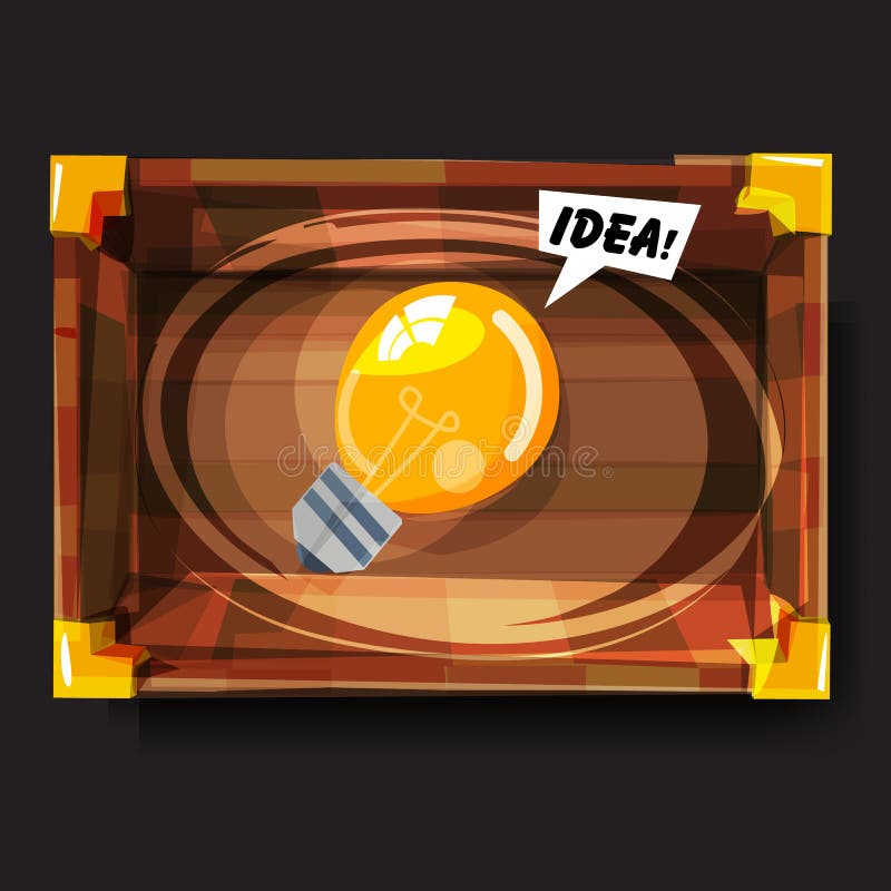 Lightbulb of Idea in Empty Box. Discover Your Idea Concept Stock Vector ...