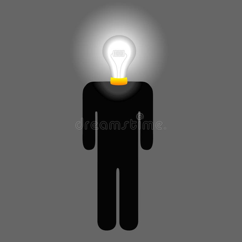 Lightbulb Idea Man stock vector. Illustration of creative - 2658455