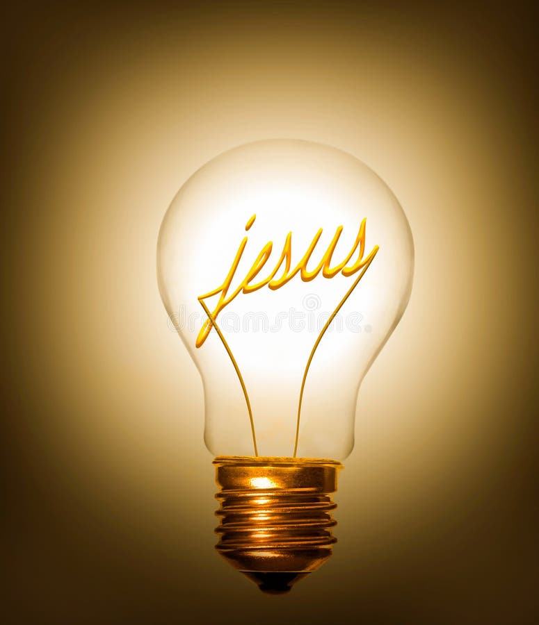 Lightbulb jesus stock image. Image of resurrection, cross - 70214345