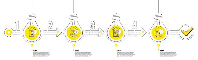 Cleaning Infographic 4 Steps Timeline. Workflow Process with Wipe Cloth ...