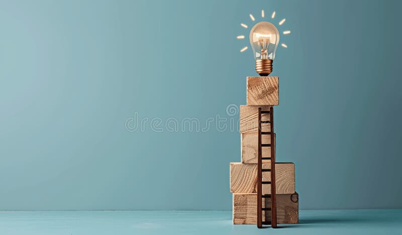 Lightbulb and Ladder Creative Problem Solving Image Stock Illustration ...