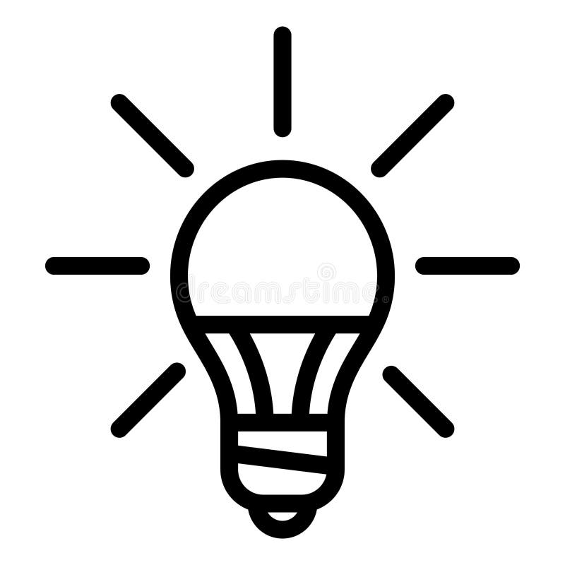 Lightbulb Line Icon, Idea Light Concept. Vector Graphics. Lamp Bulb ...