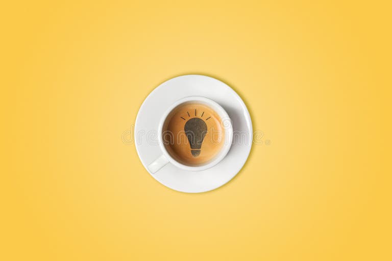 Lightbulb Made in Cup of Coffee. Brain Storm, Idea Concept or Coffee ...