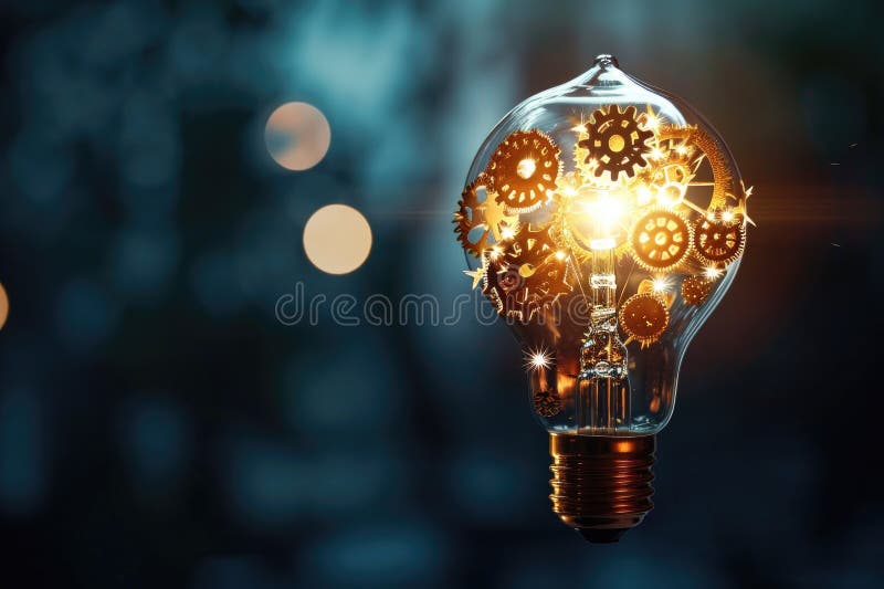 A Lightbulb Made of Gears and Cogs, Illustrating the Mechanics Behind ... A Lightbulb Made of Gears and Cogs, Illustrating the Mechanics Behind ...