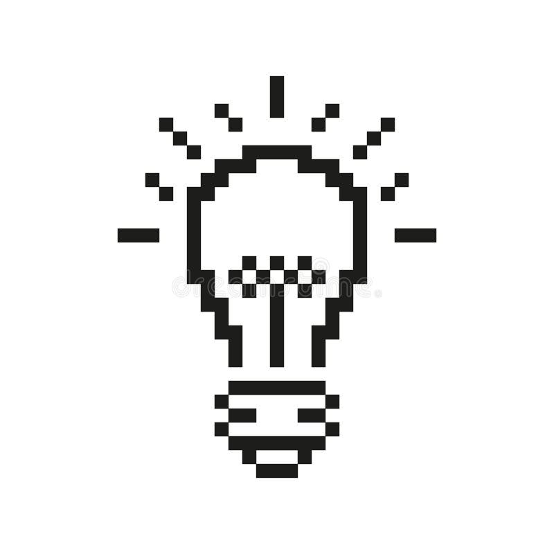 Lightbulb Pixelated Icon. Bright Idea Symbol of Innovation and ...