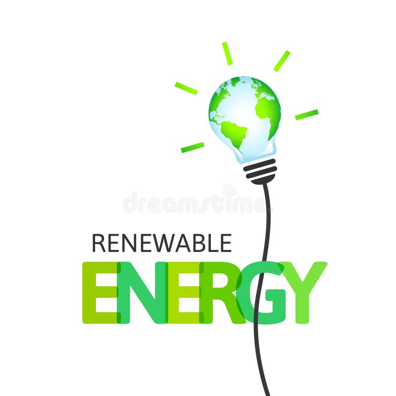 Lightbulb with Planet Earth As Renewable Energy Concept Stock Vector ...