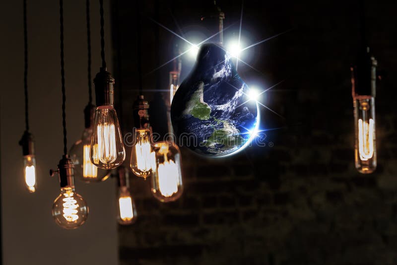 Lightbulb Planet Earth stock photo. Image of energy, earth - 60304742