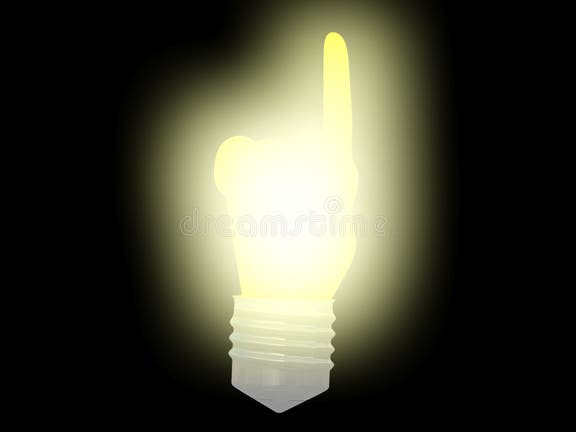 Lightbulb pointing. stock illustration. Illustration of invent - 24296703