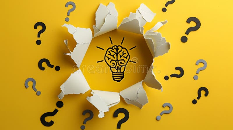The Lightbulb and Questions.AI Generated Image Stock Photo - Image of ...