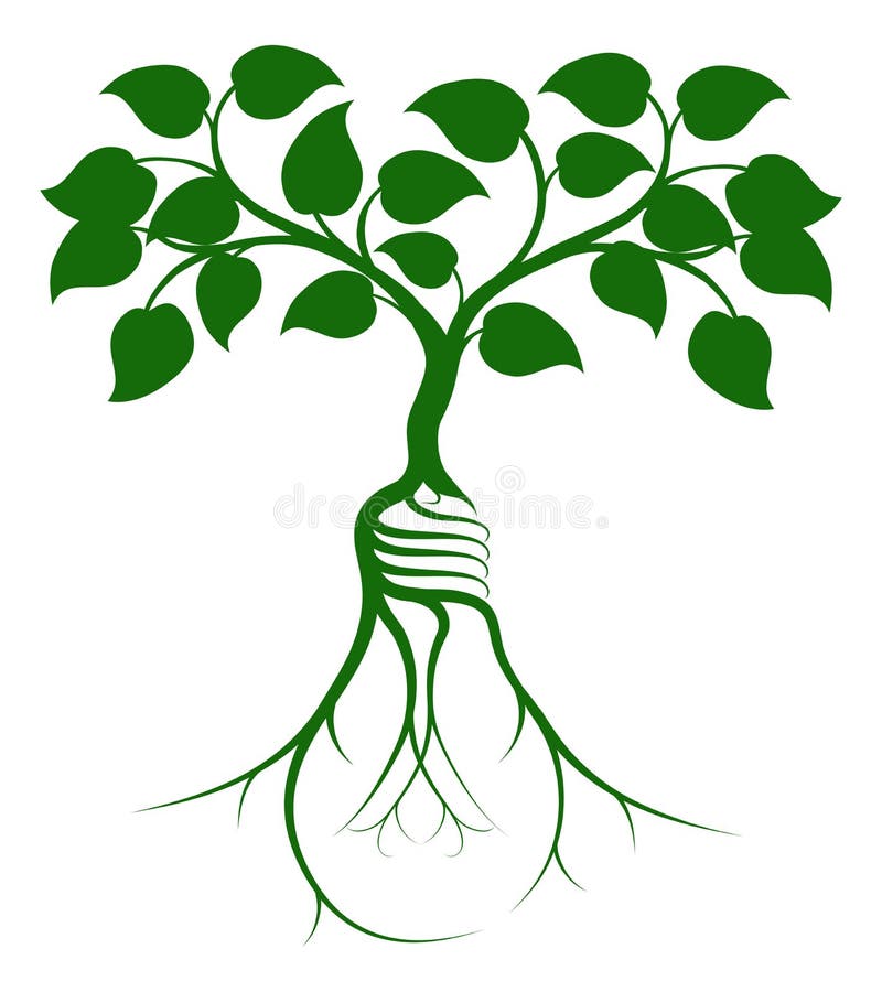 Lightbulb root tree stock vector. Illustration of growth - 66894256
