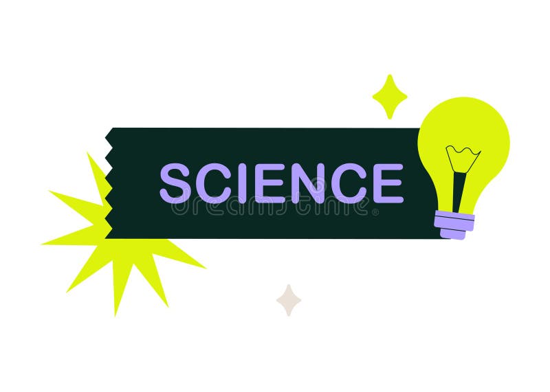 Lightbulb with Science Label in Flat Vector Illustration Symbolizing ...
