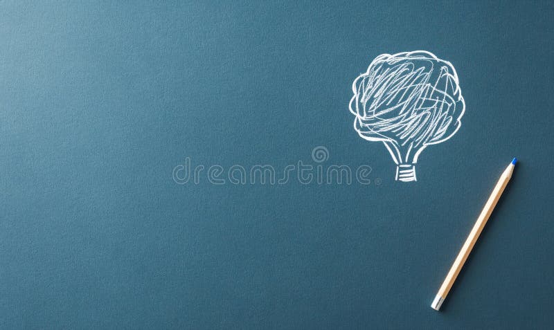 A Lightbulb Scribble Drawn in Chalk Represents a Bright Idea Next To a ...